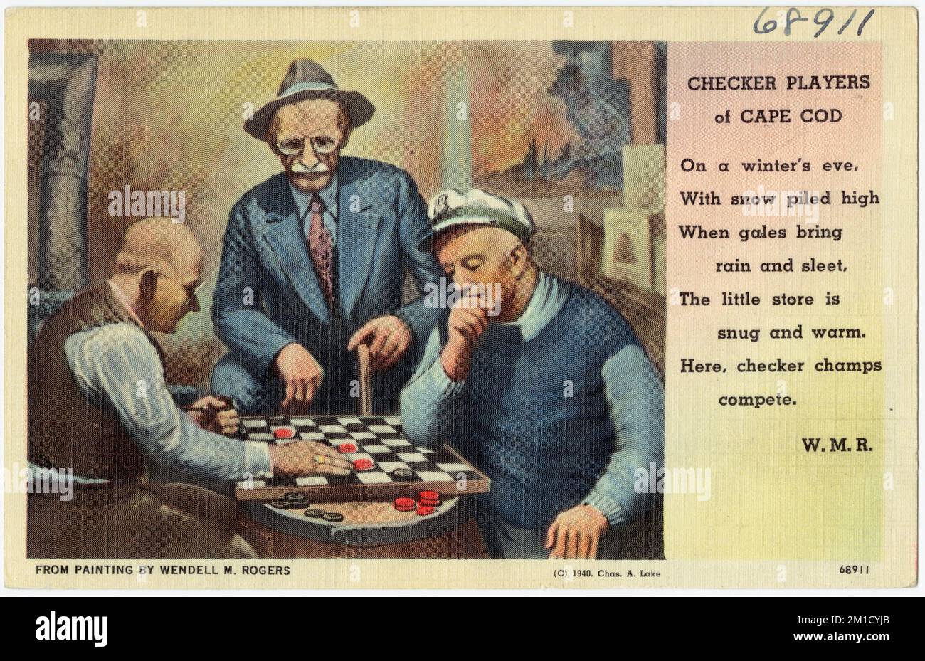 Checker Players of Cape Cod , Checkers, Tichnor Brothers Collection ...