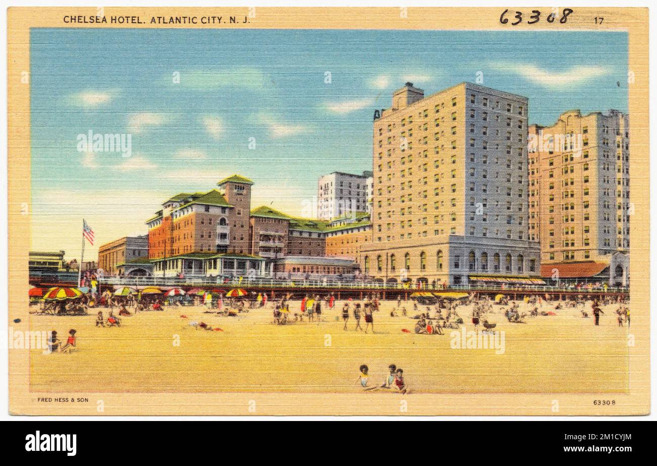 Chelsea Hotel, Atlantic City, N. J. , Hotels, Beaches, Tichnor Brothers ...