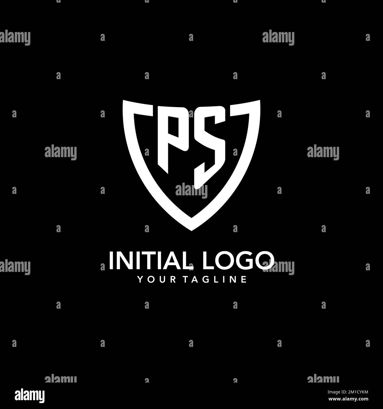 PS monogram initial logo with clean modern shield icon design inspiration Stock Vector Image ...