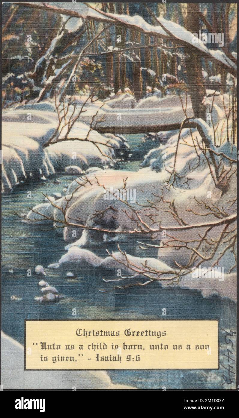 Christmas greetings. 'Unto us a child is born, unto us a son is given ...