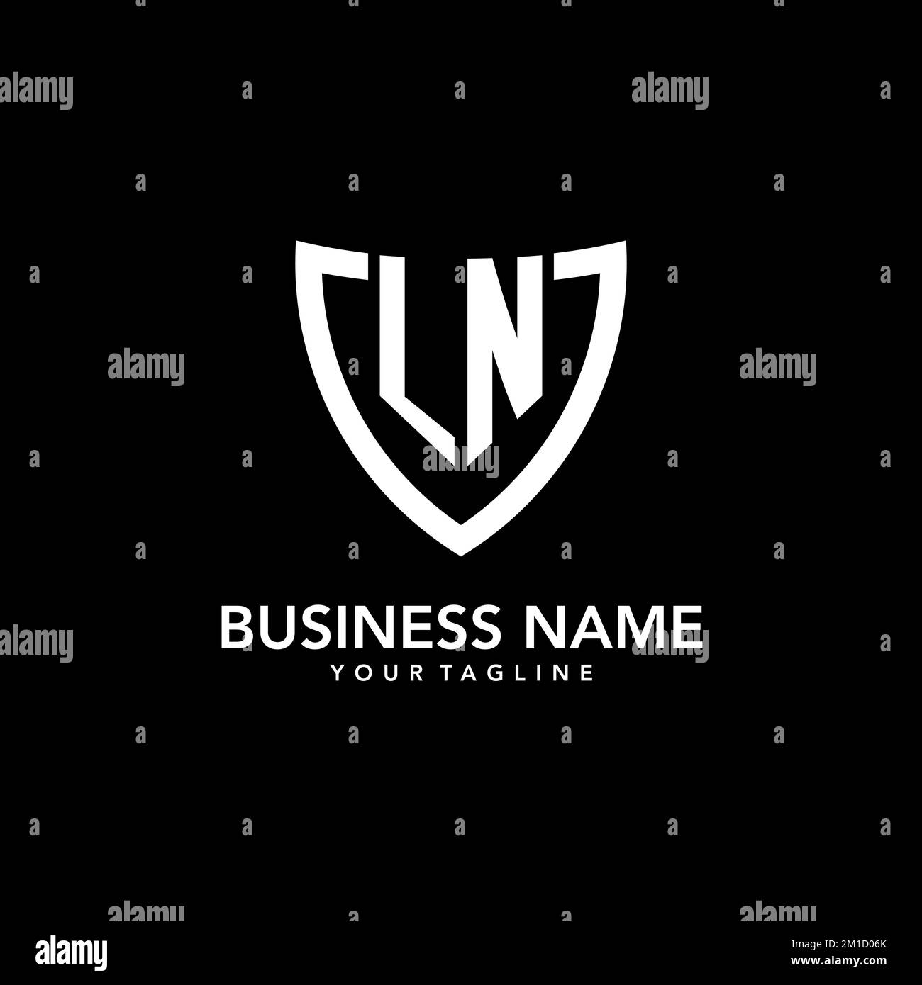 LN monogram initial logo with clean modern shield icon design ...