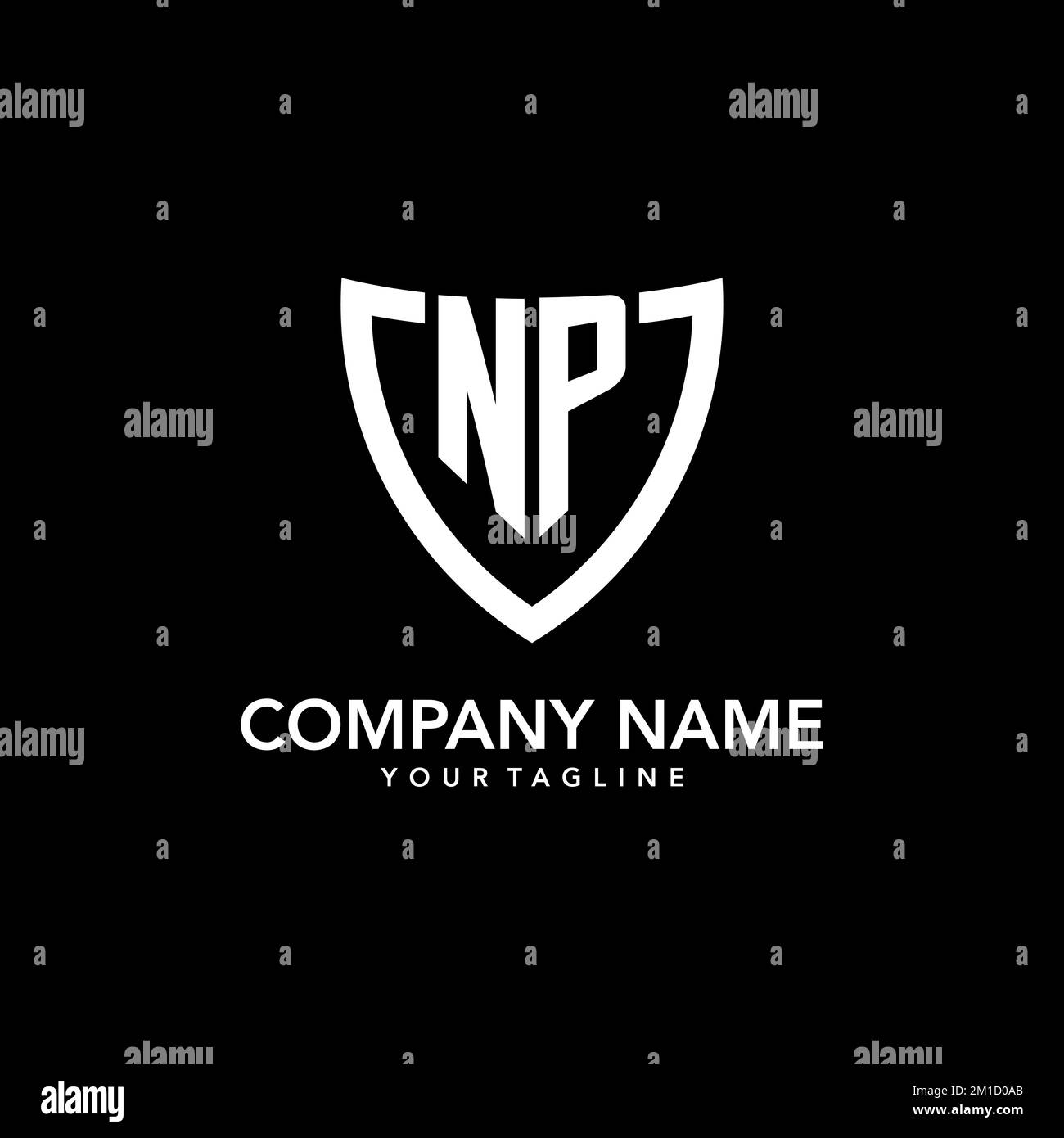 NP monogram initial logo with clean modern shield icon design ...
