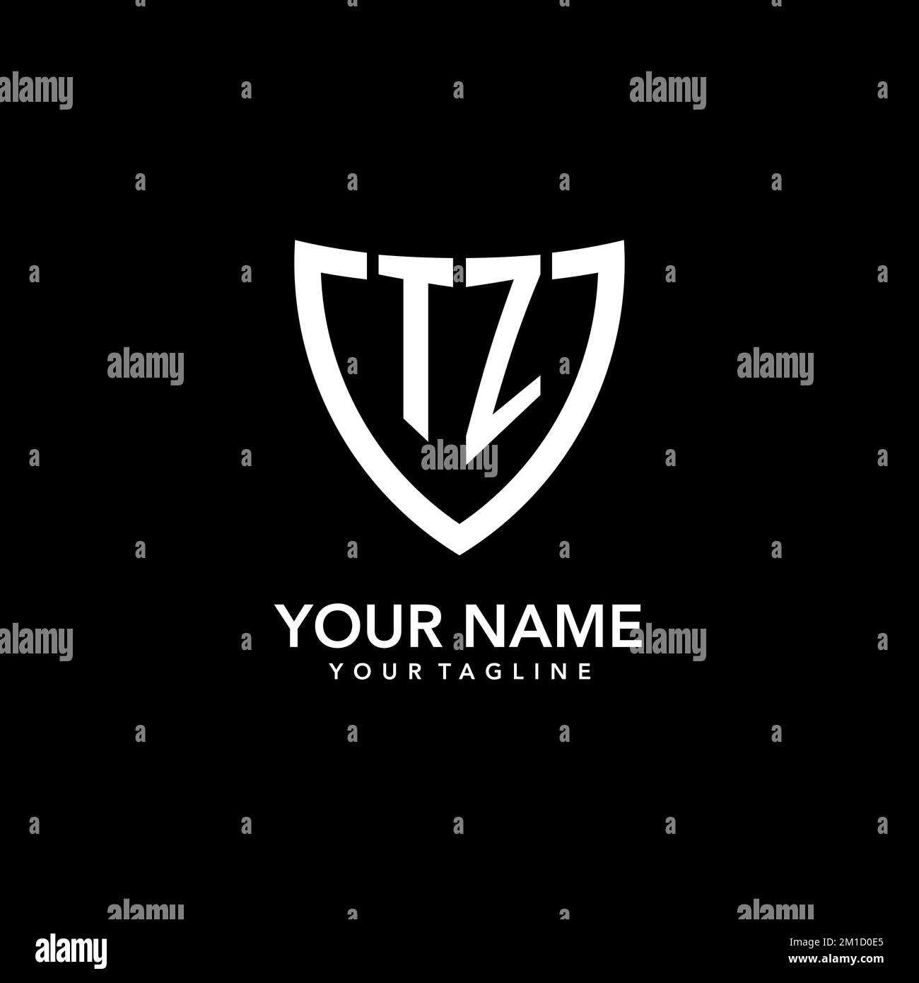 TZ monogram initial logo with clean modern shield icon design inspiration Stock Vector Image ...