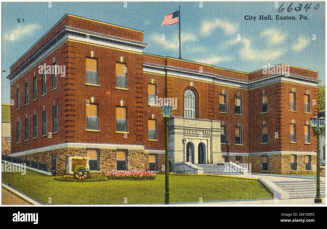 City hall, Easton, Pa. , City & town halls, Tichnor Brothers Collection ...