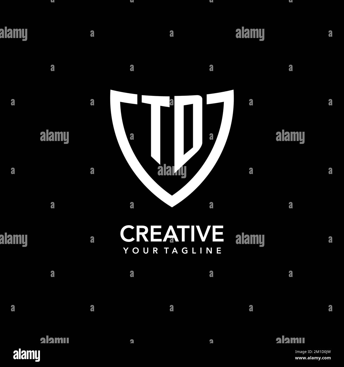 TD monogram initial logo with clean modern shield icon design ...