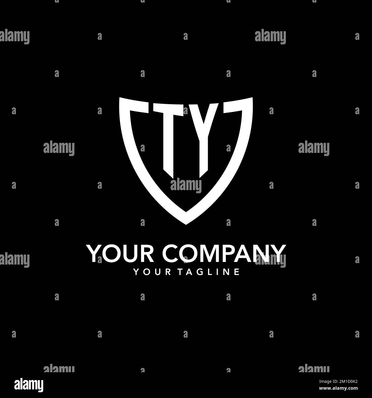 TY monogram initial logo with clean modern shield icon design ...