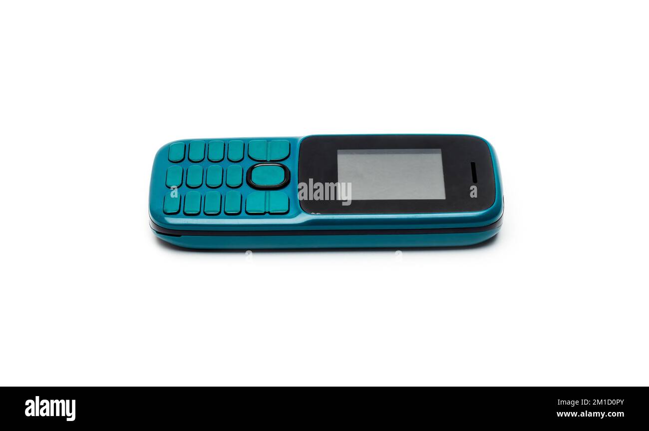 Traditional button mobile isolated on white background Stock Photo - Alamy