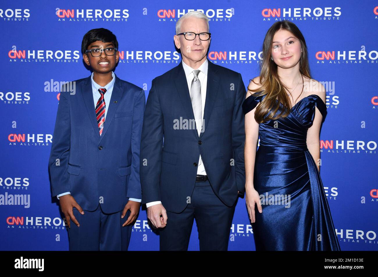 New York, USA. 11th Dec, 2022. (L-R) Sri Nihal Tammana, Anderson Cooper ...