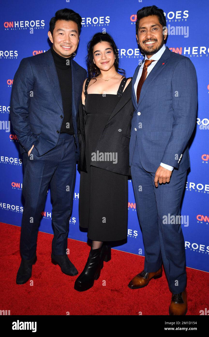 (L-R) Simu Liu, Iman Vellani, and Tenoch Huerta attend the 16th annual ...