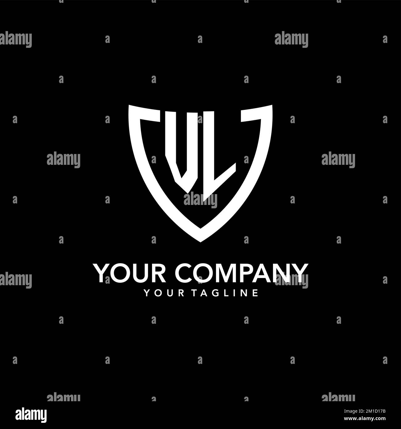 VL monogram initial logo with clean modern shield icon design ...