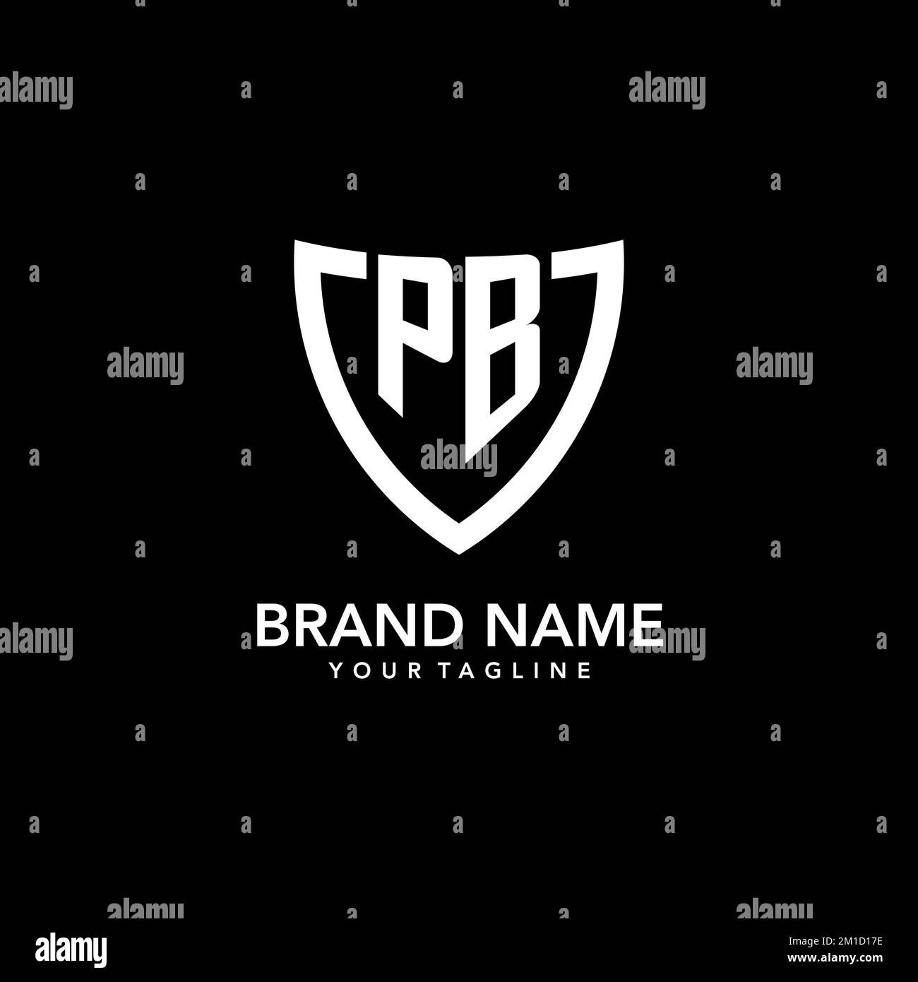 PB monogram initial logo with clean modern shield icon design ...