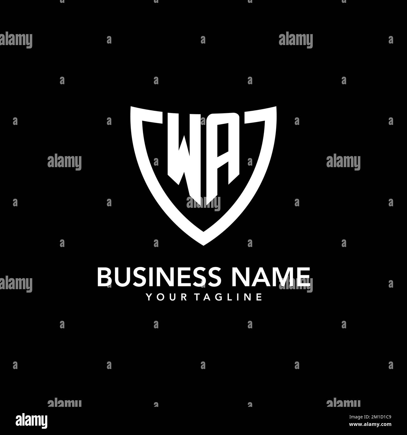 WA monogram initial logo with clean modern shield icon design inspiration Stock Vector Image ...