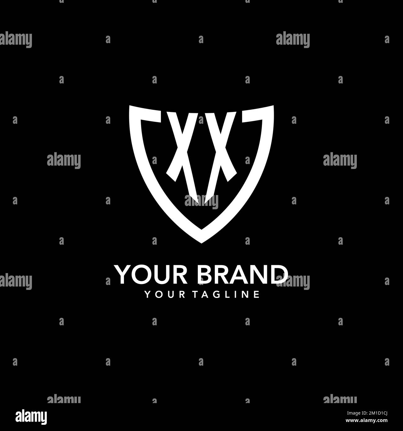 XX monogram initial logo with clean modern shield icon design inspiration Stock Vector Image ...