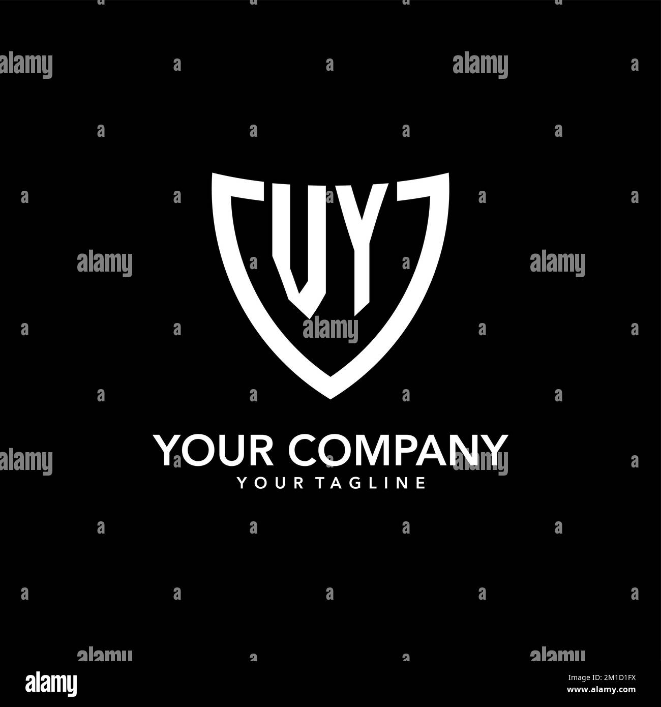 VY monogram initial logo with clean modern shield icon design ...