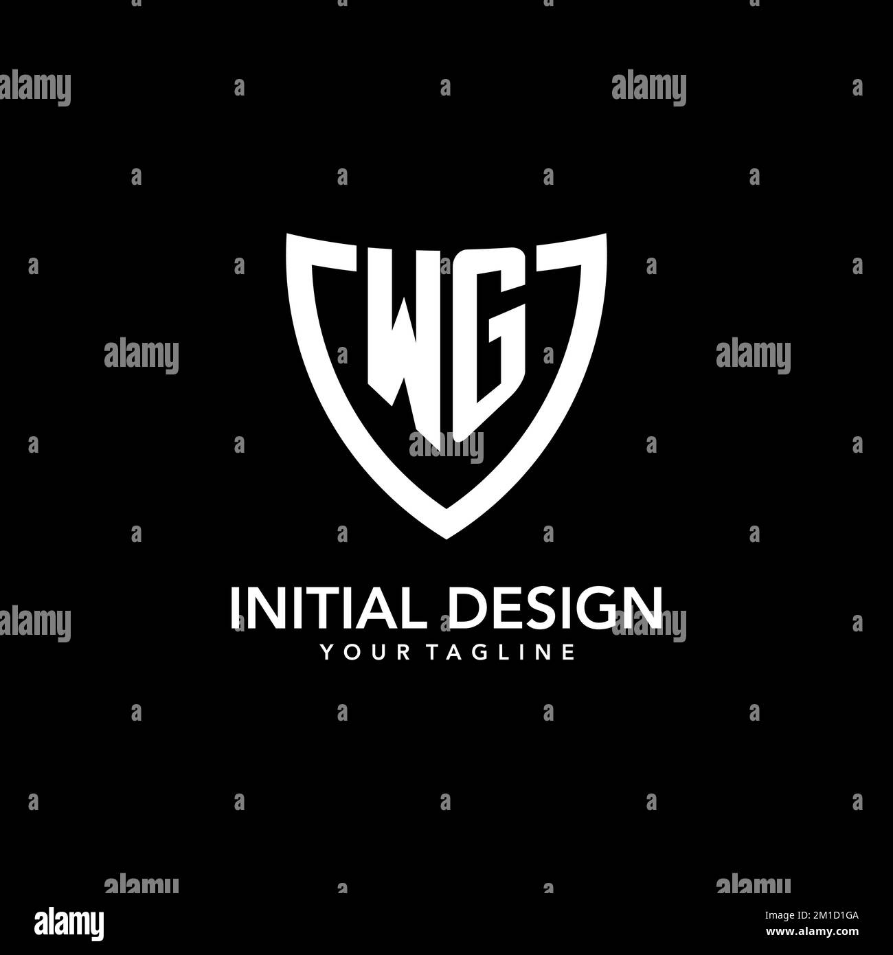 WG monogram initial logo with clean modern shield icon design ...