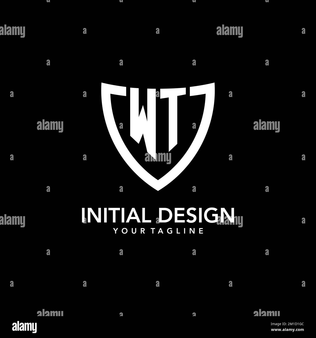 WT monogram initial logo with clean modern shield icon design inspiration Stock Vector Image ...
