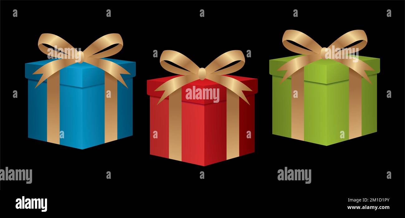 Red boxes presents Stock Vector Images - Alamy