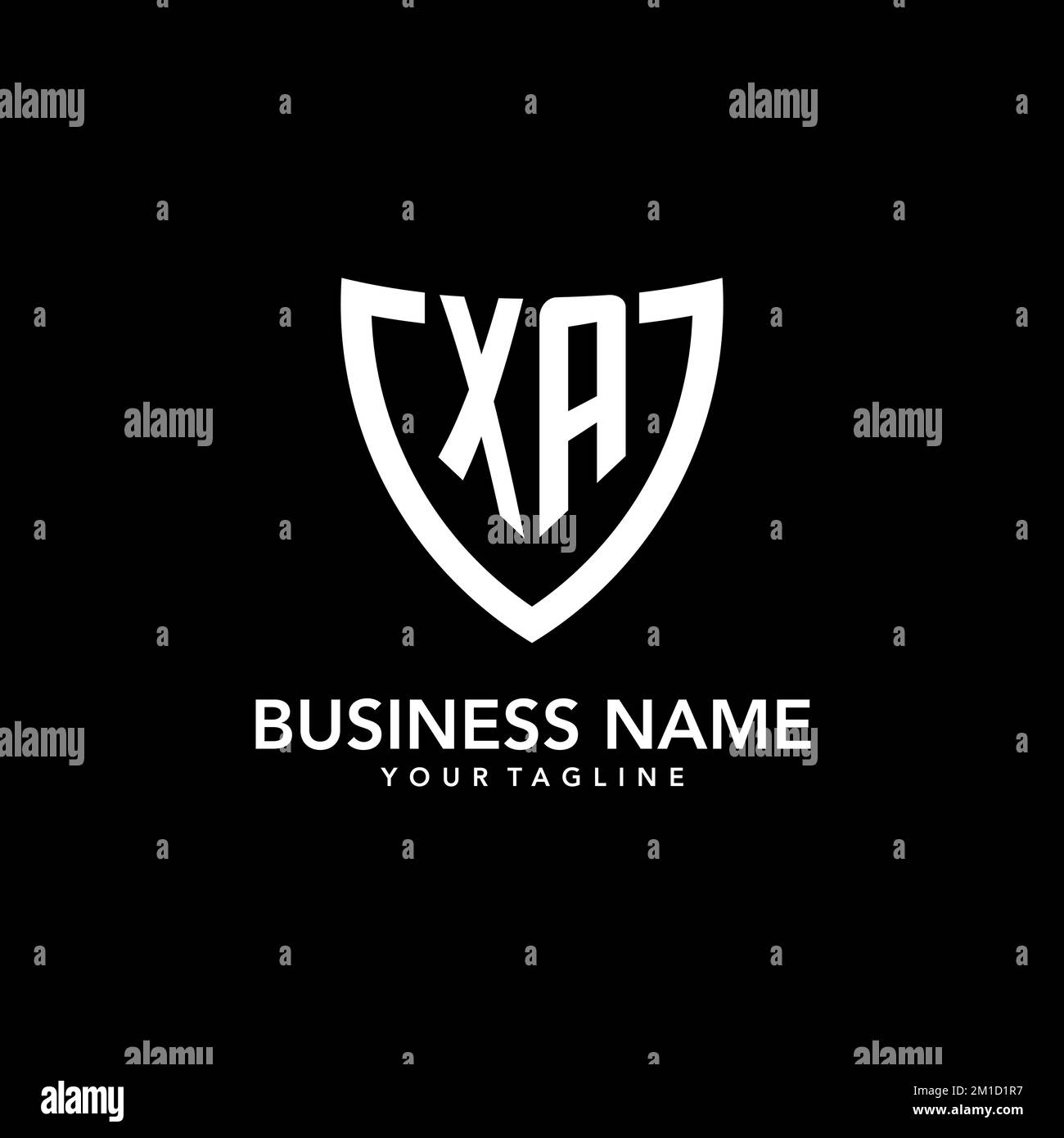XA monogram initial logo with clean modern shield icon design ...