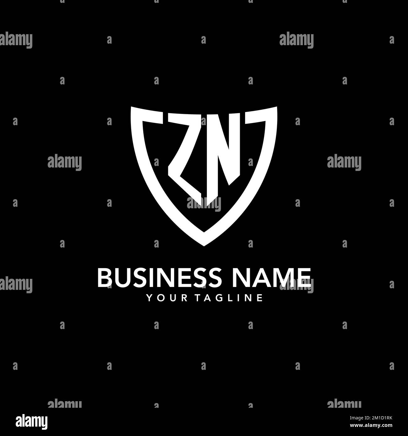 ZN monogram initial logo with clean modern shield icon design inspiration Stock Vector Image ...