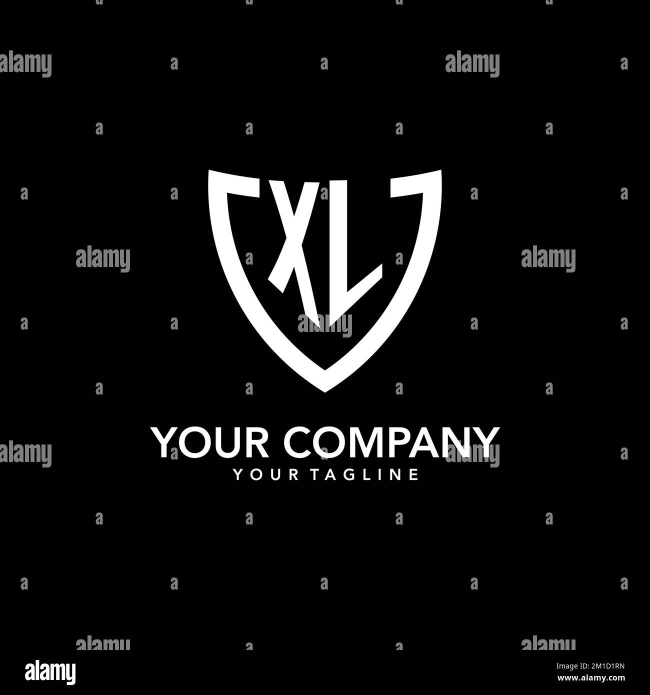 XL monogram initial logo with clean modern shield icon design ...