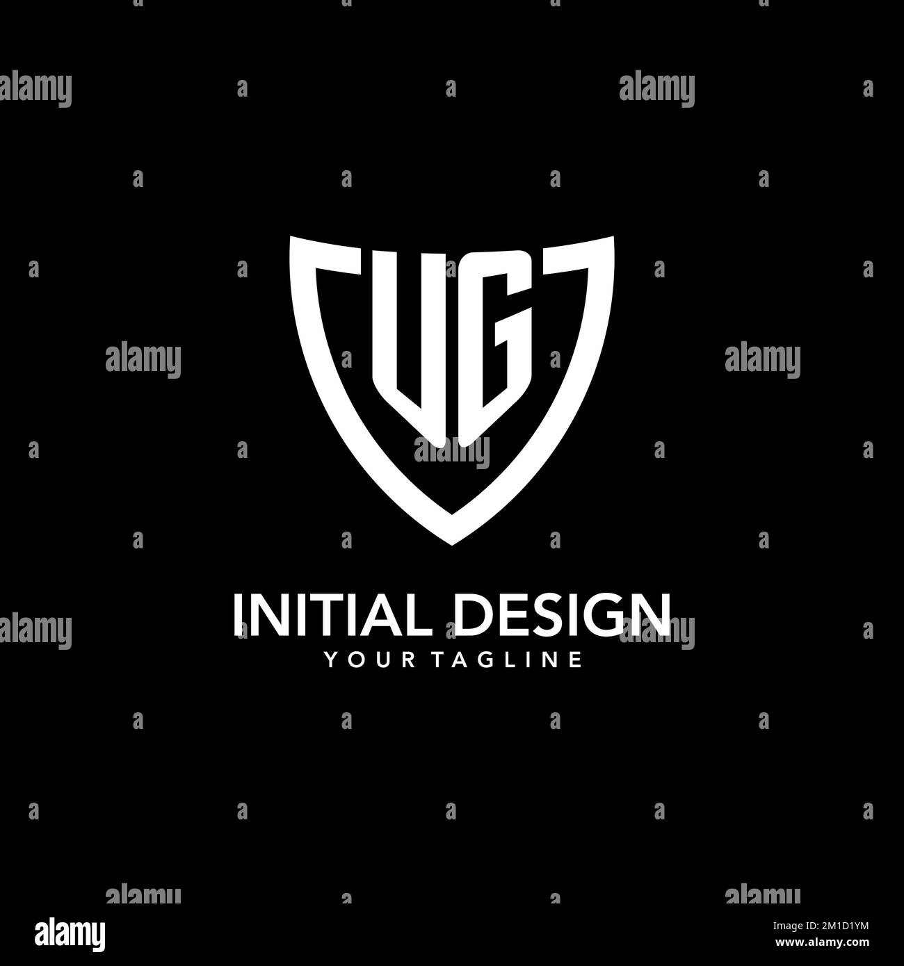 UG monogram initial logo with clean modern shield icon design ...