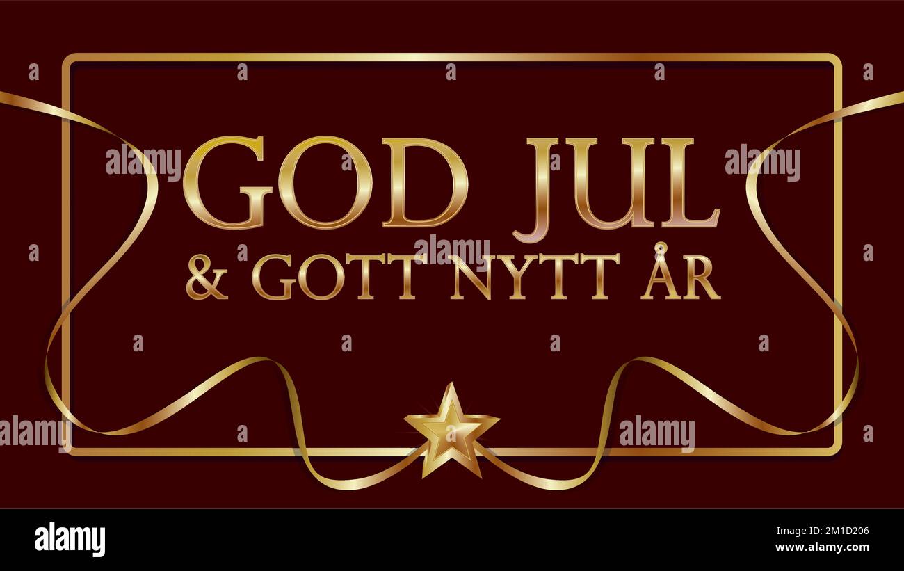 Swedish text for Merry Christmas and Happy New Year (God Jul och Gott Nytt år. Dimension 16:9 ...