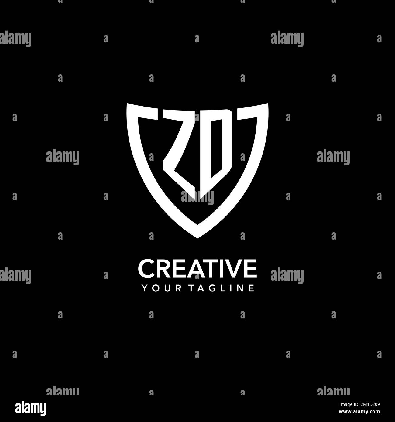 ZD monogram initial logo with clean modern shield icon design inspiration Stock Vector Image ...