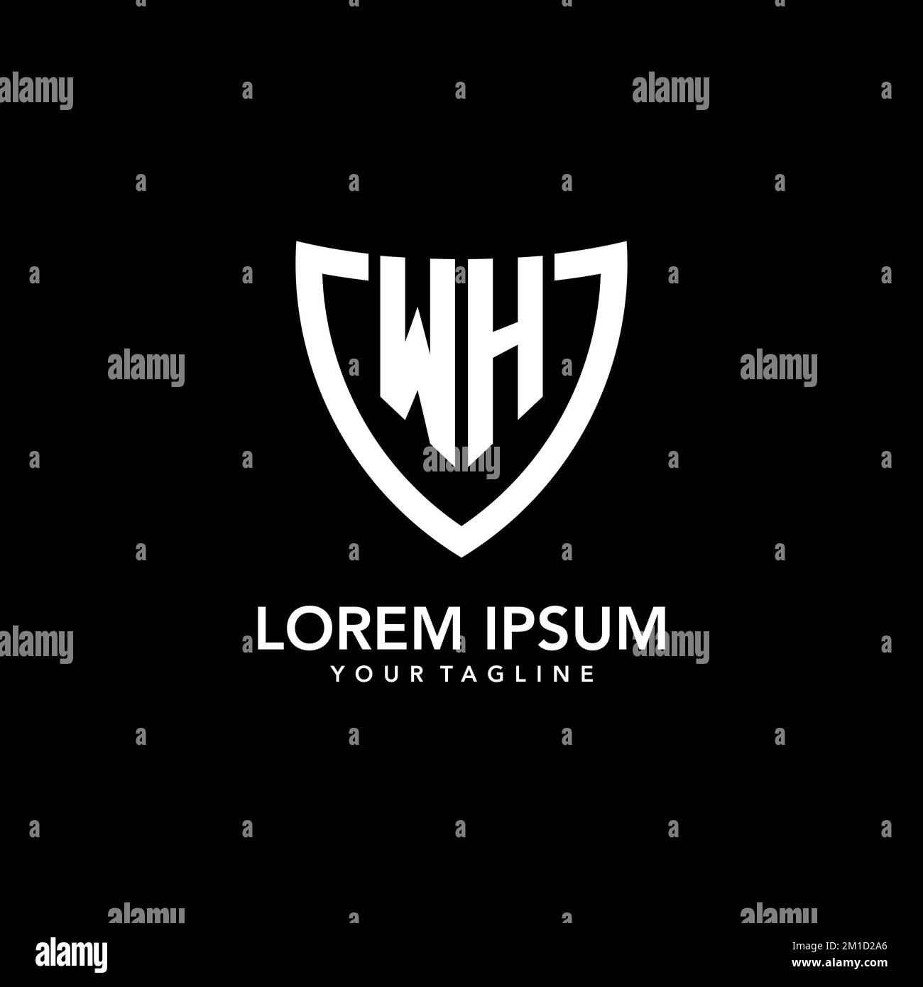 WH monogram initial logo with clean modern shield icon design inspiration Stock Vector Image ...