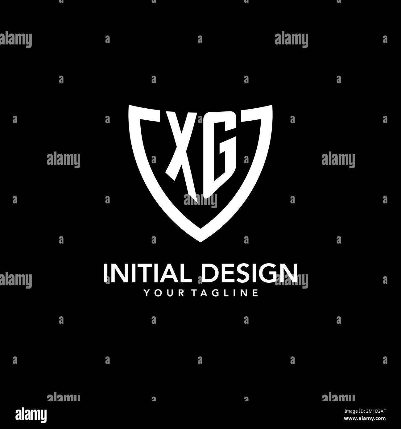 XG monogram initial logo with clean modern shield icon design ...