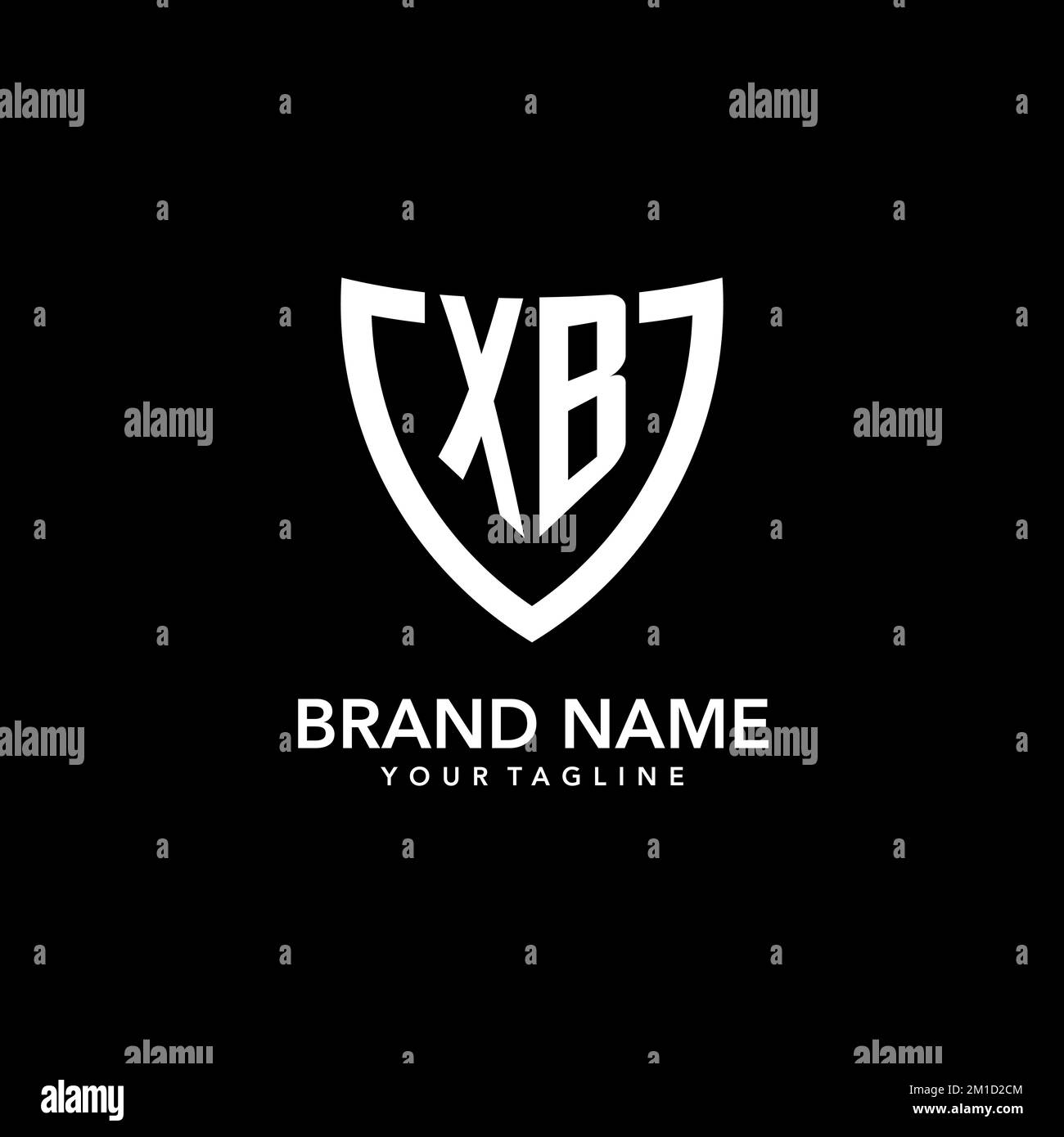 XB monogram initial logo with clean modern shield icon design ...