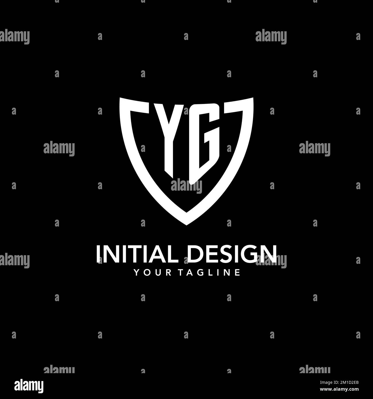 YG monogram initial logo with clean modern shield icon design inspiration Stock Vector Image ...