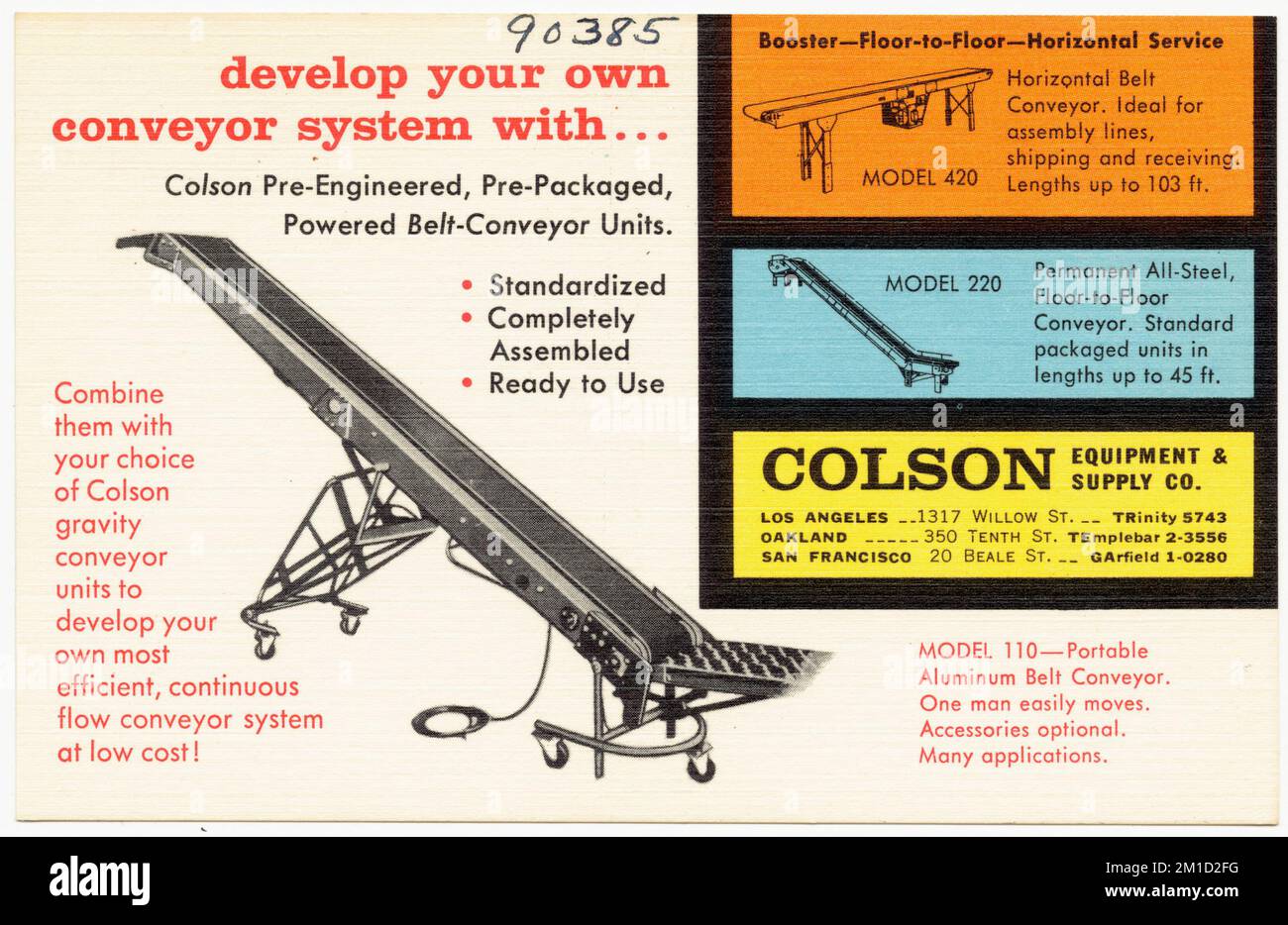 Colson Pre-Engineered, Pre-Packaged, Powered Belt-Conveyor Units ...