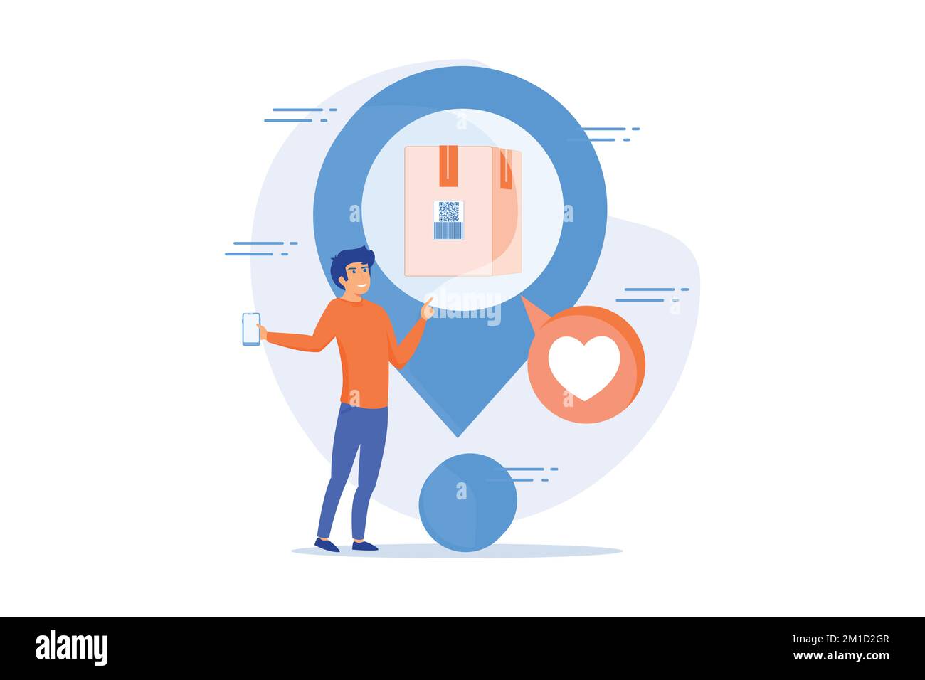 Online store order, parcel tracking. Postal service, GPS, navigation ...