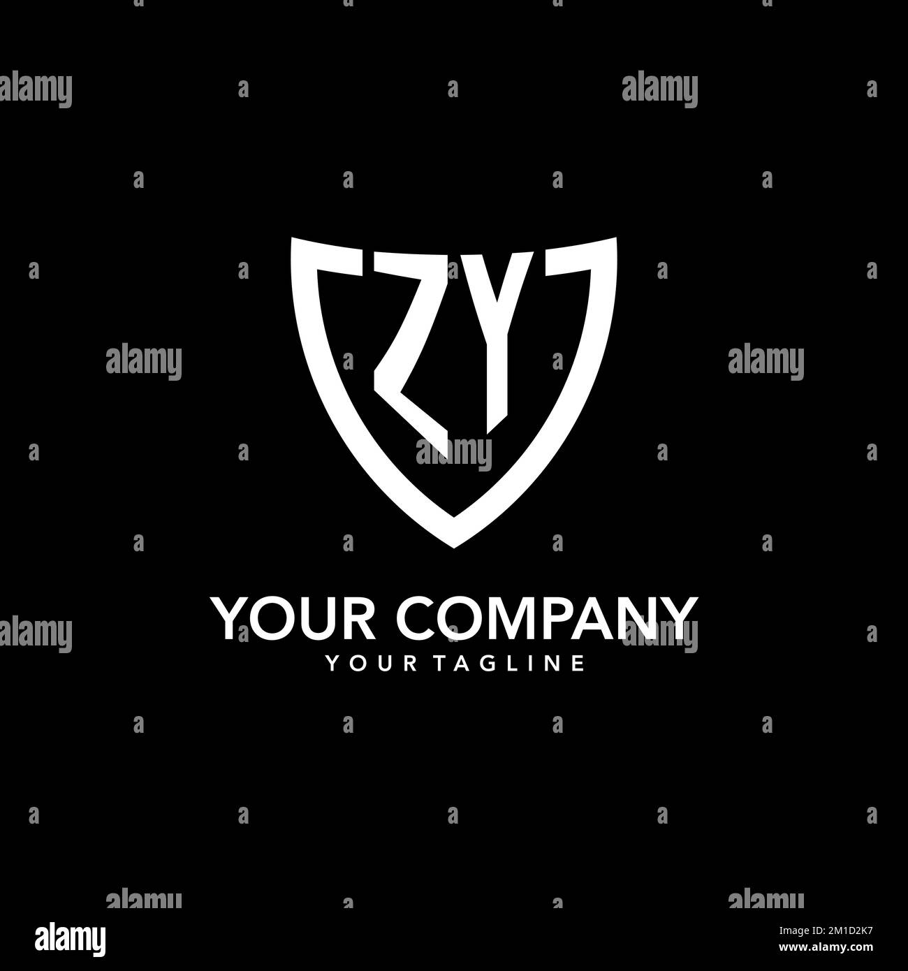 ZY monogram initial logo with clean modern shield icon design inspiration Stock Vector Image ...