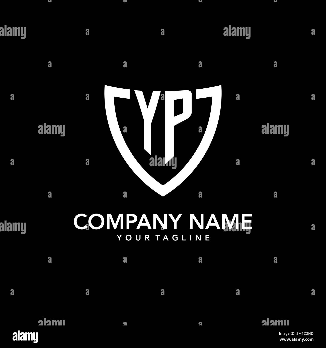 YP monogram initial logo with clean modern shield icon design ...