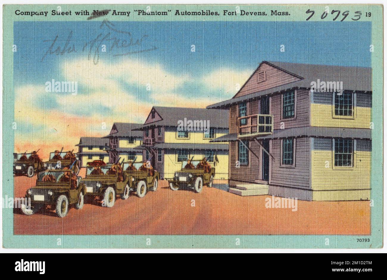 Company Street with new Army 'Phantom' Automobiles, Fort Devens, Mass. , Military vehicles ...