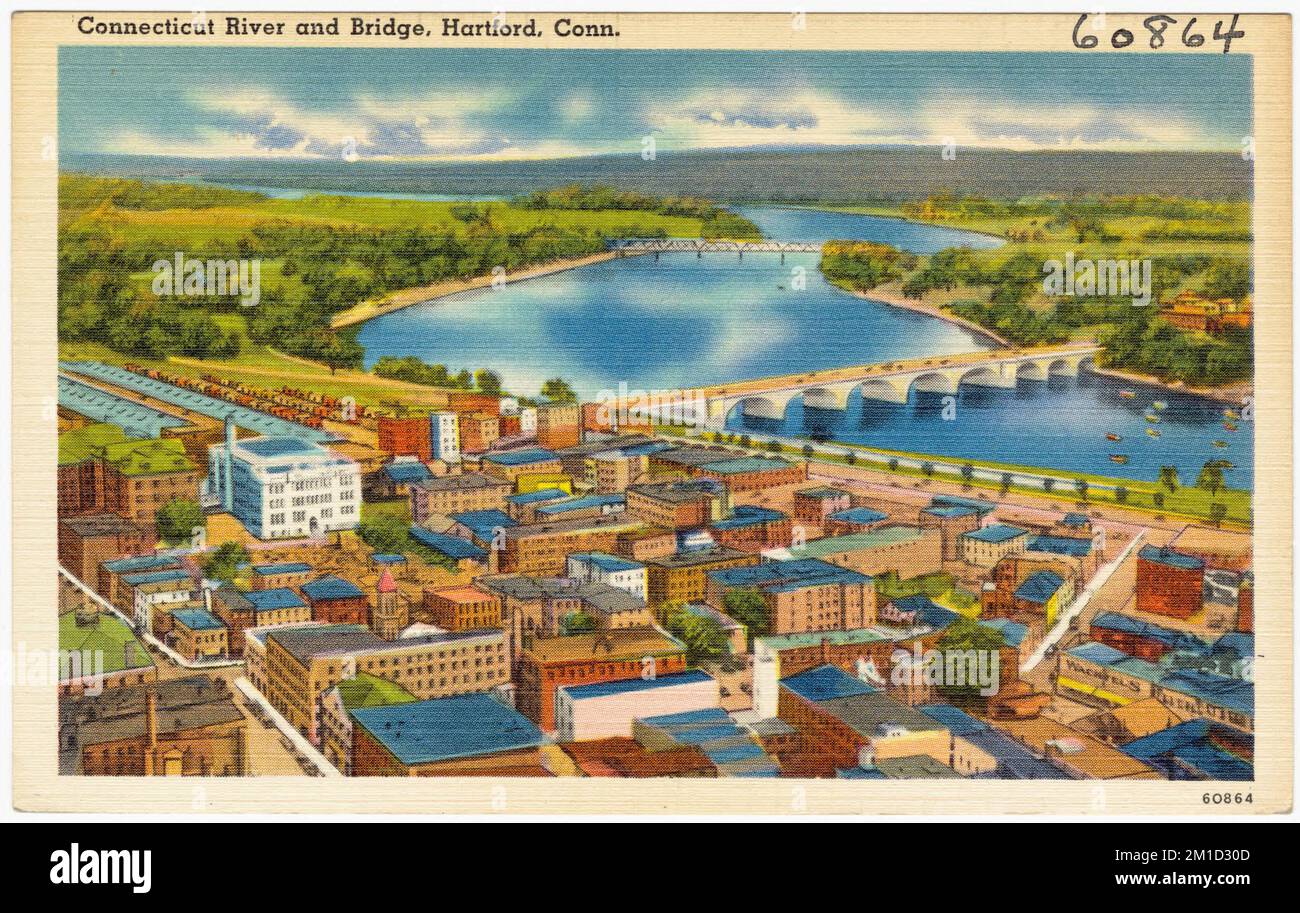 Connecticut River and bridge, Hartford, Conn. , Rivers, Bridges, Cities ...