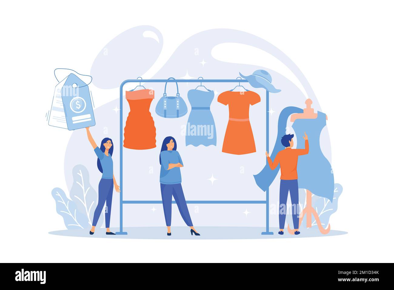 Main master designer creating fashion clothes designs and hanging it on ...