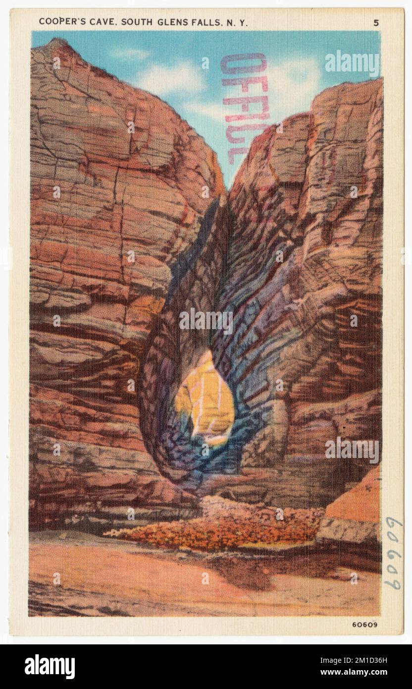 Cooper's Cave, South Glens Falls, N. Y. , Caves, Tichnor Brothers ...