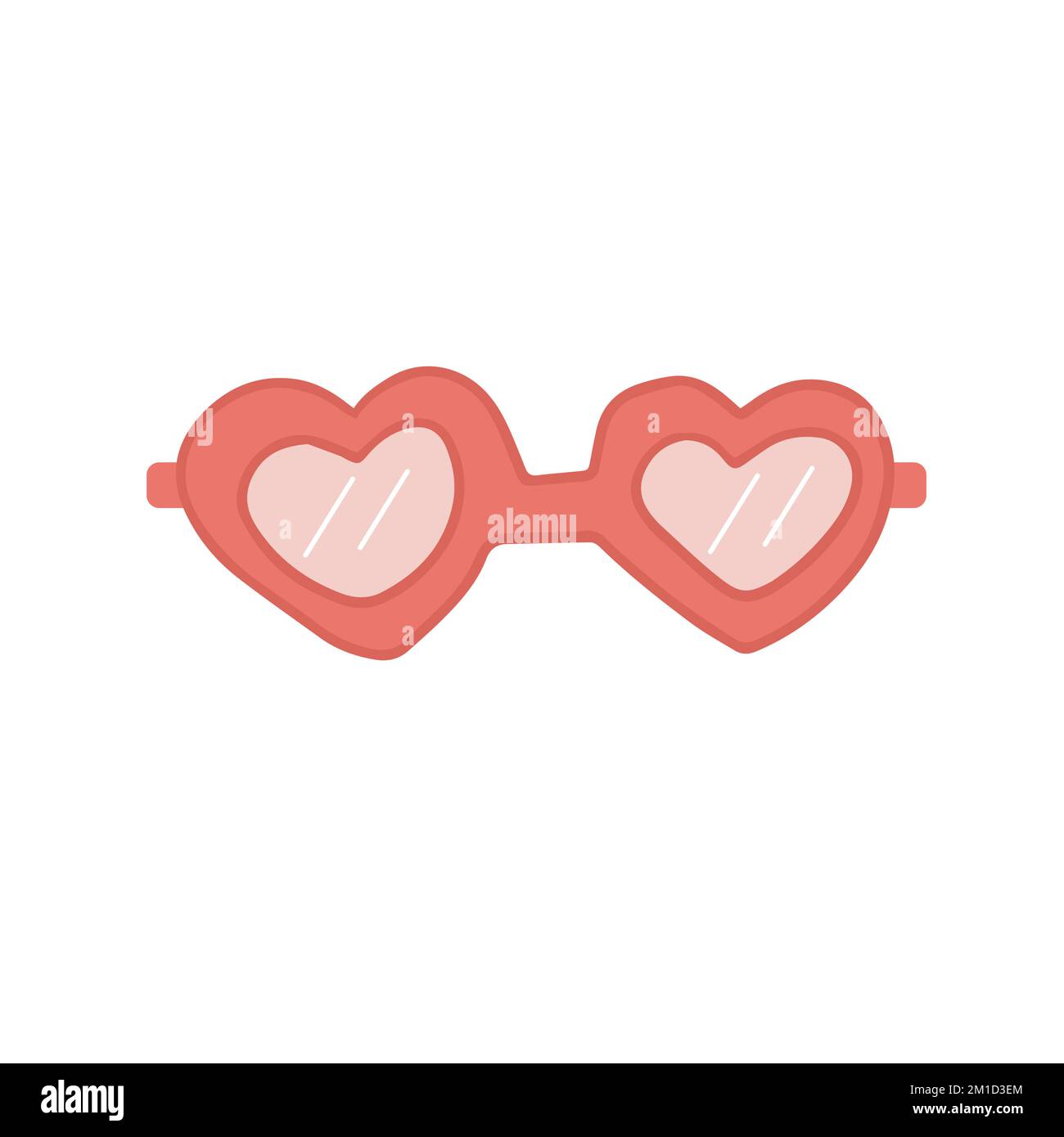 Hand drawn cute isolated clip art illustration of red heart shaped ...