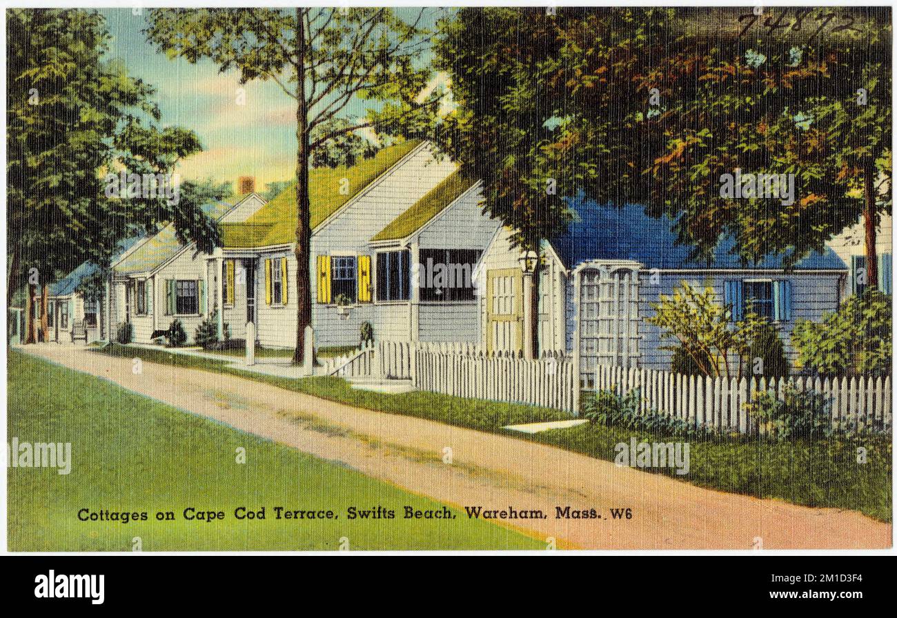 Cottages on Cape Cod terrace, Swifts Beach, Wareham, Mass. , Dwellings ...