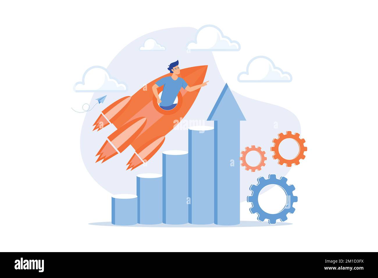 Success achievement. Career aspiration, job promotion, personal growth ...