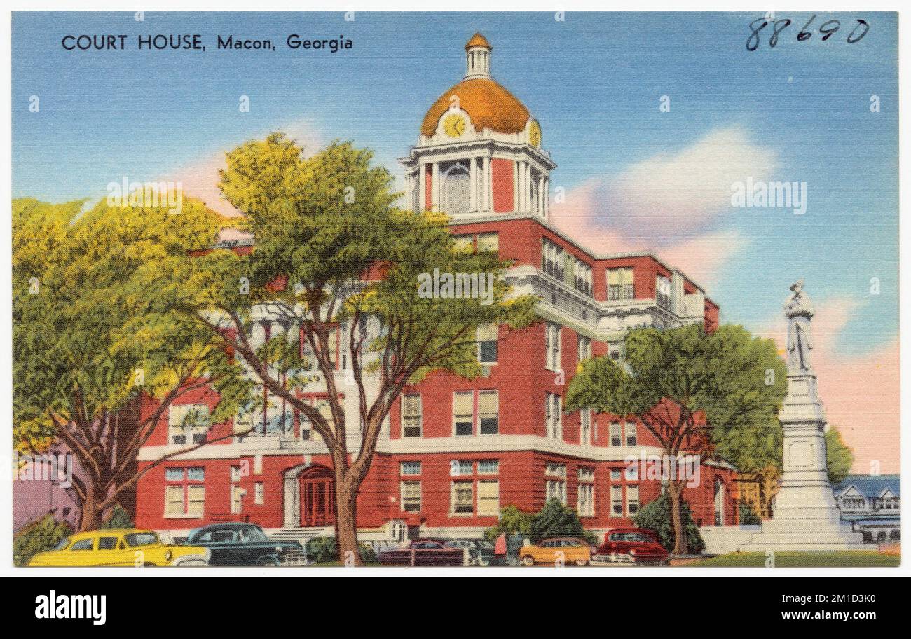 Court house, Macon, Georgia , Courthouses, Tichnor Brothers Collection ...