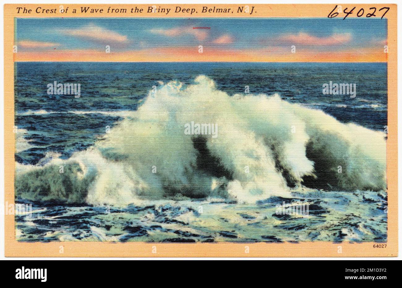 The crest of a wave from the briny deep, Belmar, N. J. , Seas, Tichnor ...