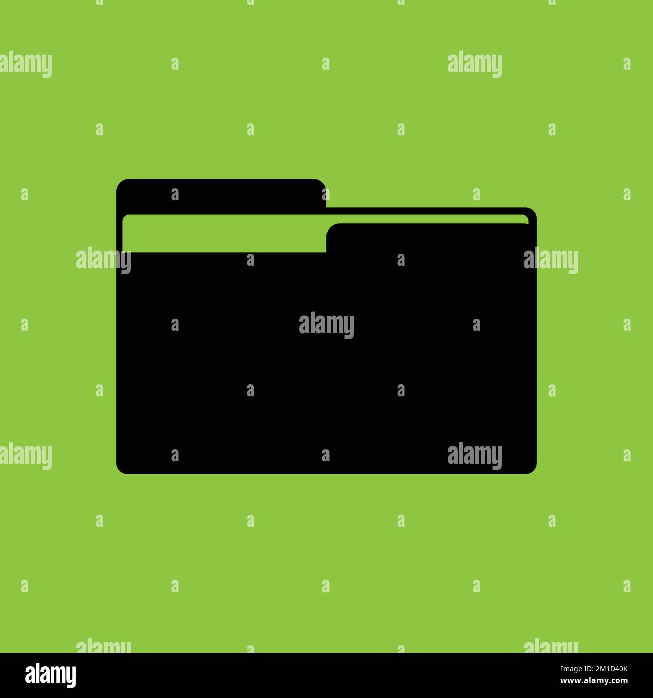 Folder Icon isolated on Green Background. Office Concept. - Vector ...