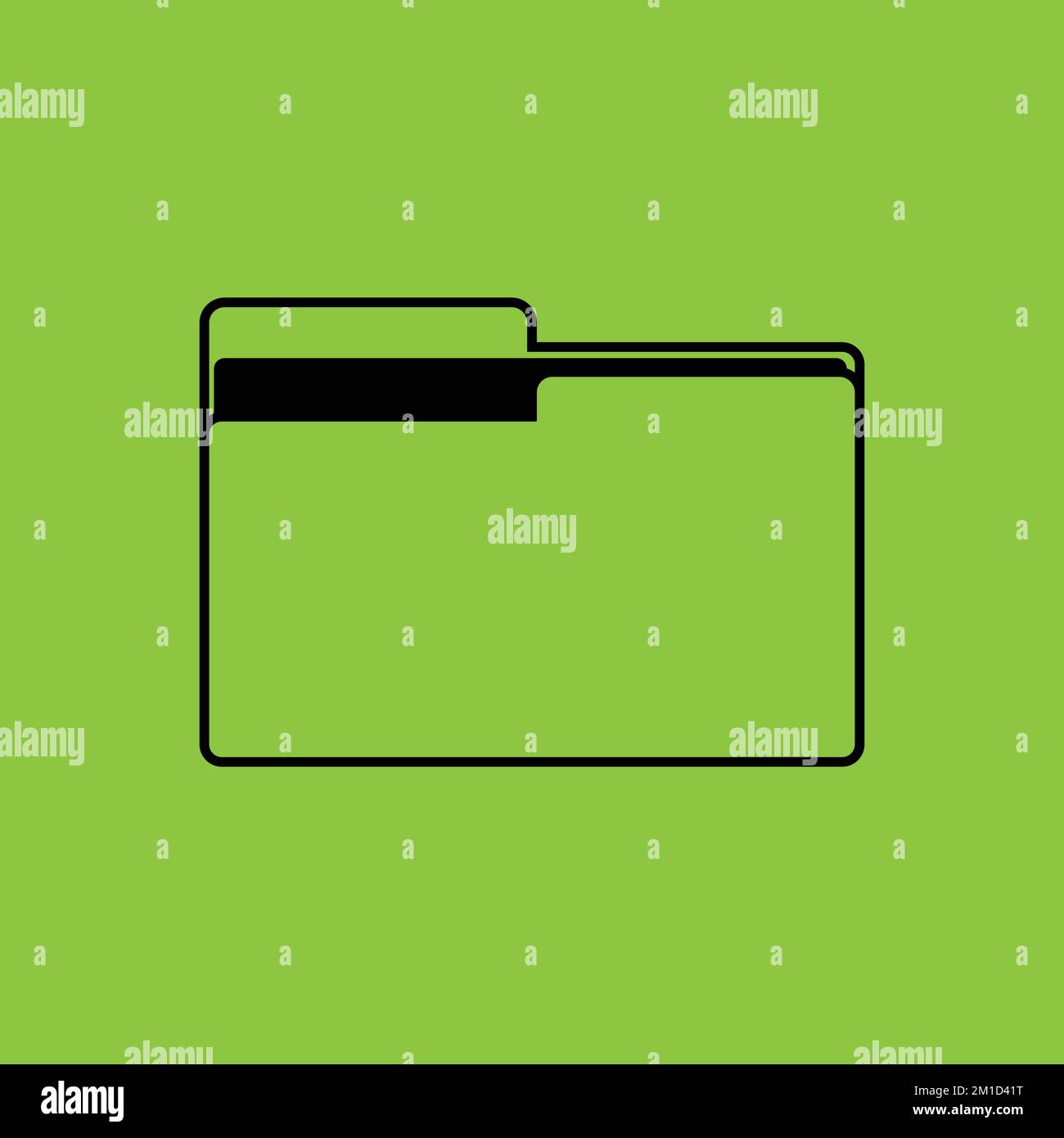 Folder Icon isolated on Green Background. Office Concept. - Vector ...