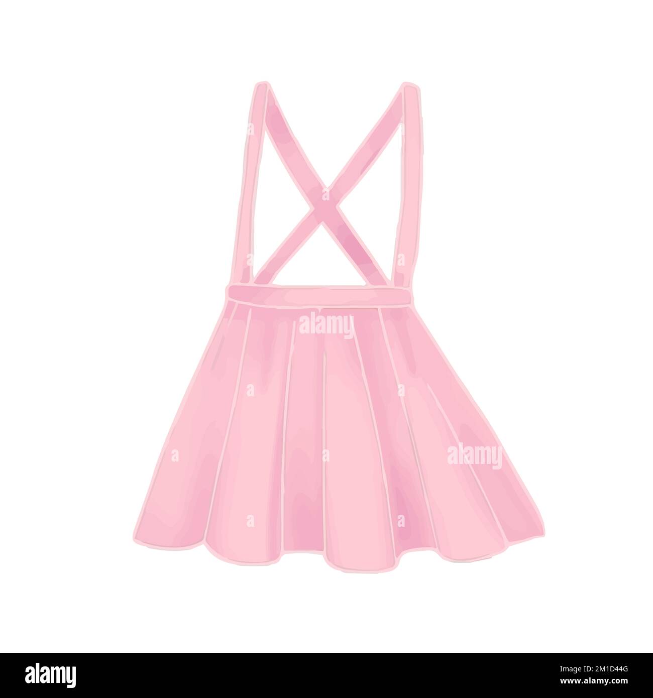 Hand-drawn cute isolated clip art illustration of kawaii pink skater ...