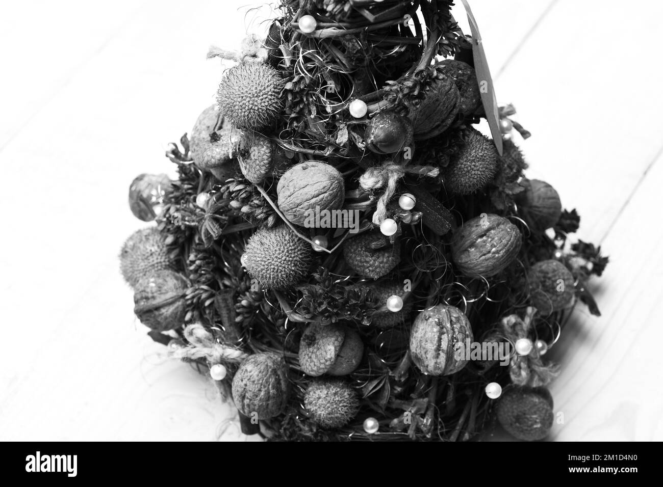 Christmas tree model made of grape branches. Christmas decorations ...