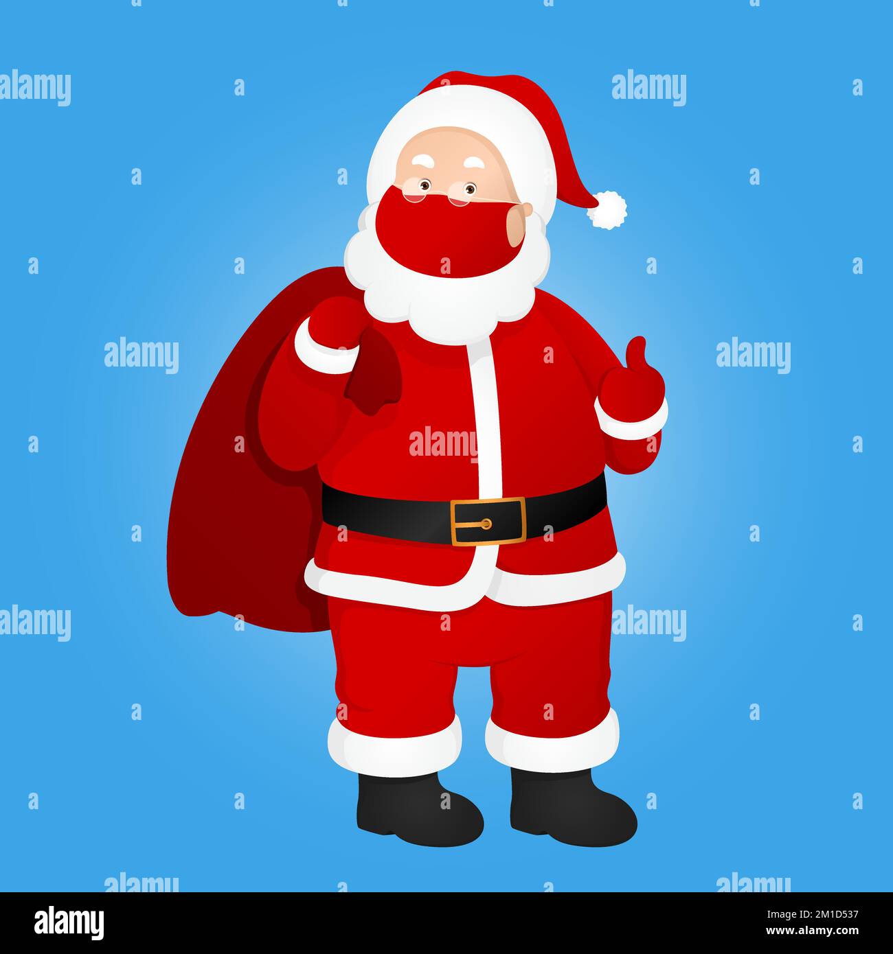 Santa Claus in face mask. Cartoon. Vector illustration Stock Vector ...