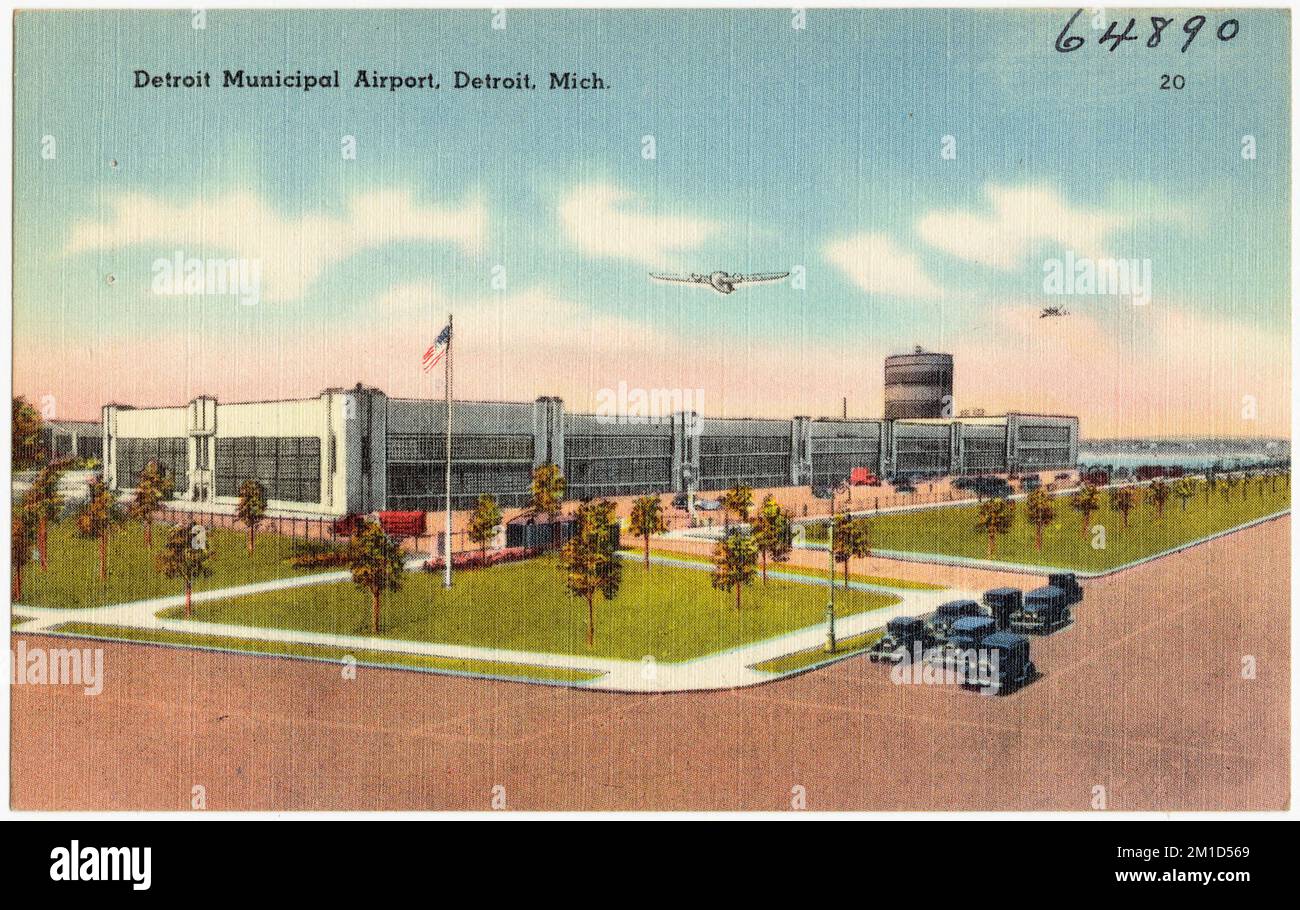Detroit Municipal Airport, Detroit, Mich. , Airports, Tichnor Brothers ...